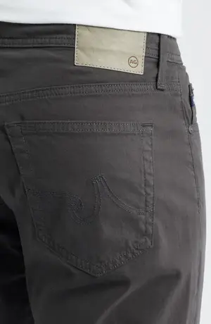 Ag Everett Stretch Sateen Slim Straight Pants - Dark Rock