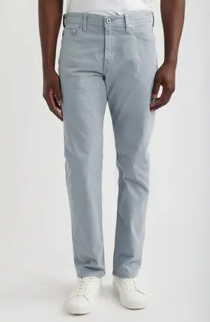 Ag Slim Straight Stretch Sateen Pants Soft Sky
