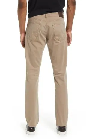 Ag Slim Straight Stretch Sateen Pants - Stone Barrack