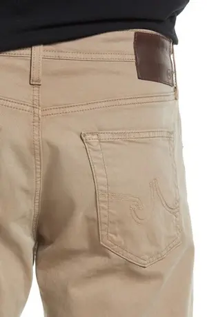 Ag Slim Straight Stretch Sateen Pants - Stone Barrack