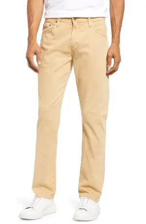 Ag Slim Straight Stretch Sateen Pants Sulfur Cali Grain