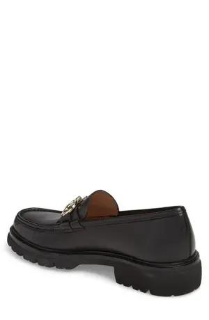 FERRAGAMO Bleecker Reversible Bit Lugged Loafer - Nero Leather