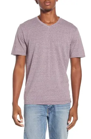 THREADS 4 THOUGHT Slim Fit V-neck T-shirt Dark Plum