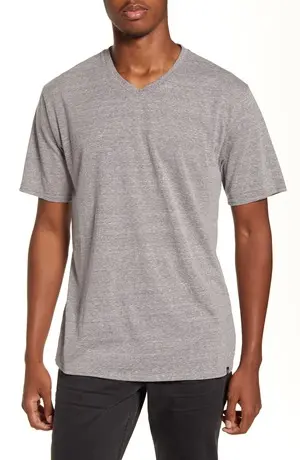 THREADS 4 THOUGHT Slim Fit V-neck T-shirt Heather Grey