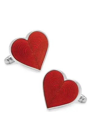 CUFFLINKS, INC. Concentric Hearts Cuff Links - Red