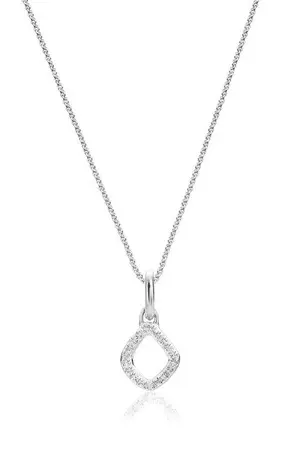 Monica Vinader Riva Mini Kite Diamond Pavé Pendant Charm - Silver