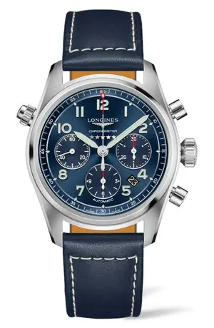 LONGINES Spirit Automatic Chronograph Strap Watch - Blue/silver