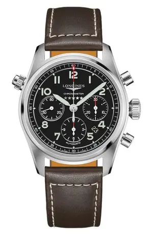 LONGINES Longines Spirit Automatic Chronograph Strap Watch Brown/black/silver