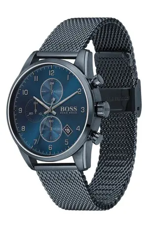 BOSS Skymaster Chronograph Mesh Strap Watch