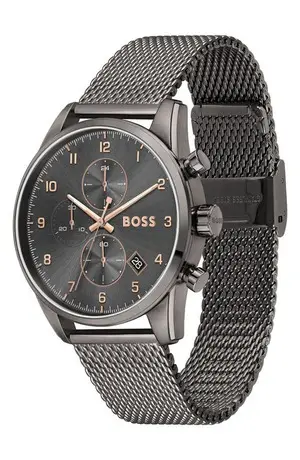 BOSS Skymaster Chronograph Mesh Strap Watch