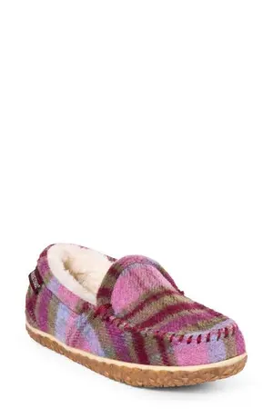 Minnetonka Tempe Slipper - Purple Plaid