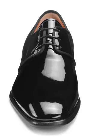 Santoni Isogram Plain Toe Derby - Black-n01