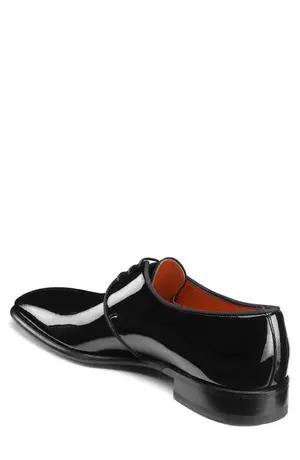 Santoni Isogram Plain Toe Derby - Black