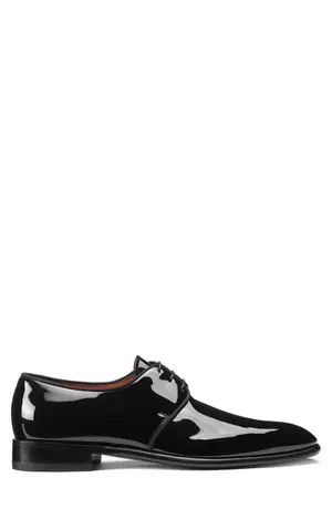 Santoni Isogram Plain Toe Derby - Black