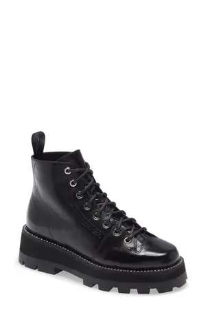 JIMMY CHOO Colby Crystal Welt Platform Lace Up Boot