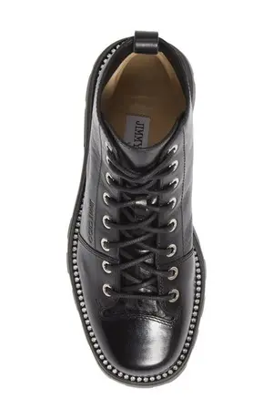 JIMMY CHOO Colby Crystal Welt Platform Lace Up Boot