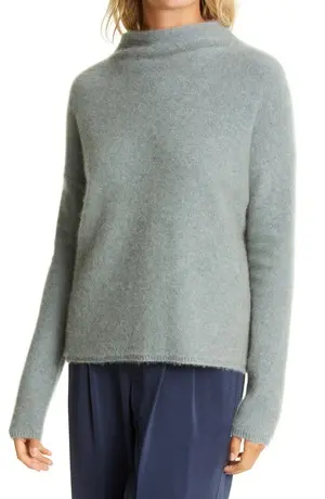 Vince Funnel Neck Boiled Cashmere Pullover
