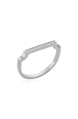 Monica Vinader Signature Thin Diamond Ring - Silver/diamond