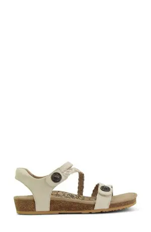 AETREX Jillian Braided Leather Strap Sandal