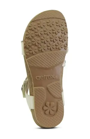 AETREX Jillian Braided Leather Strap Sandal