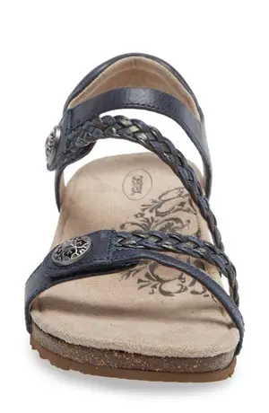 AETREX Jillian Braided Leather Strap Sandal