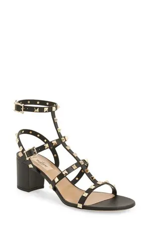 Valentino Garavani Rockstud Block Heel Sandal - Nero