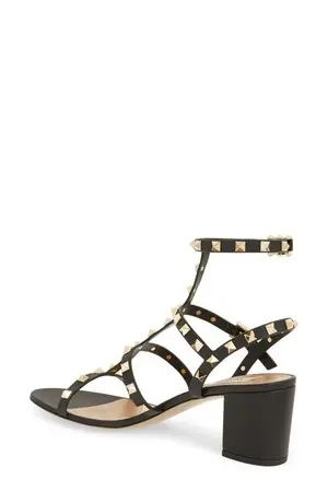 Valentino Garavani Rockstud Block Heel Sandal - Nero