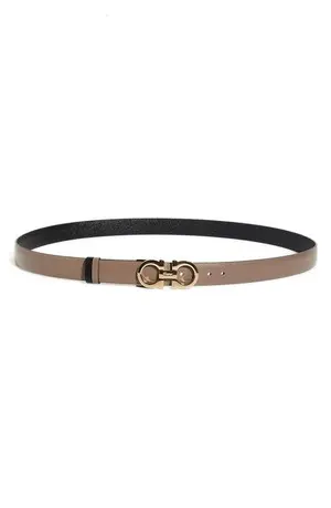 FERRAGAMO FERRAGAMO Reversible Gancini Leather Belt Caraway Seed