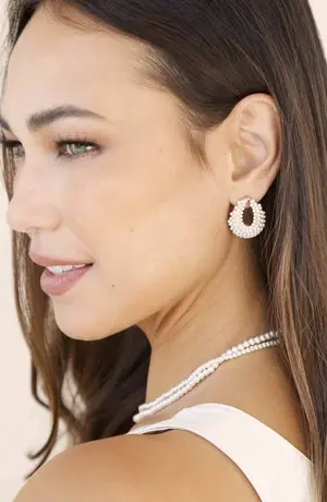 Ettika Imitation Pearl Drop Earrings