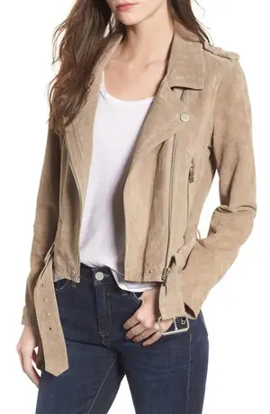Blanknyc Suede Moto Jacket - Sand Stoner