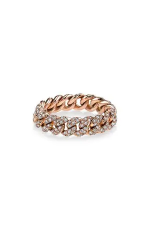 Shay Essential Link Pavé Diamond Band Ring - Rose Gold