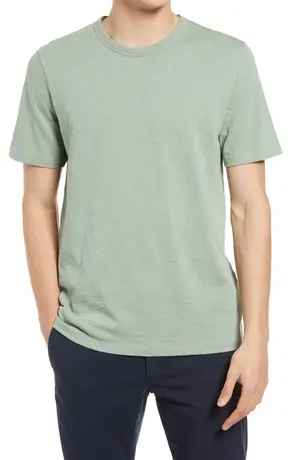 Theory Cosmo Solid Crewneck T-shirt Steel Green