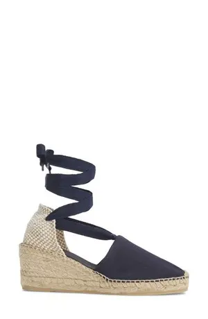 TONI PONS Valencia Espadrille Wedge - Navy Fabric