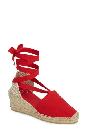 TONI PONS Valencia Espadrille Wedge - Red Fabric