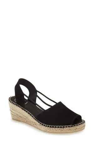 TONI PONS Terra Espadrille Wedge Sandal - Black Suede