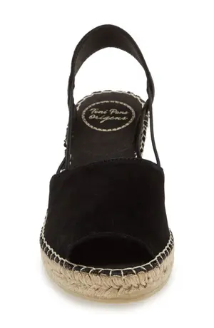 TONI PONS Terra Espadrille Wedge Sandal - Black Suede