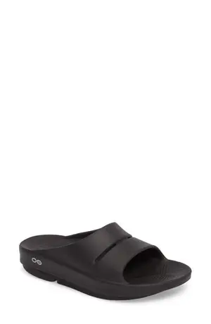 OOFOS Gender Inclusive Ooaahh Slide Sandal - Black