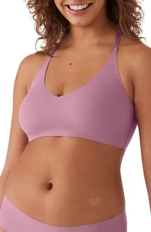 TRUE & CO Triangle Lace Racerback Bralette Dusky Orchid