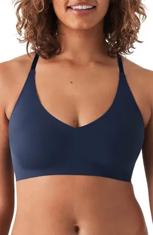 TRUE & CO Triangle Lace Racerback Bralette Navy