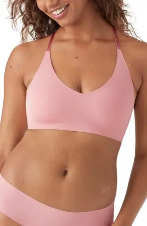 TRUE & CO Triangle Lace Racerback Bralette Rose