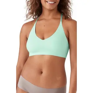 TRUE & CO Triangle Lace Racerback Bralette - Sierra Mint