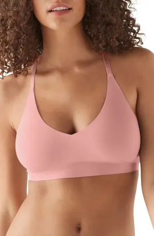 TRUE & CO Triangle Lace Racerback Bralette Whiskey Rose