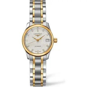 LONGINES Master Automatic Diamond Bracelet Watch - Silver/ Gold/ Silver