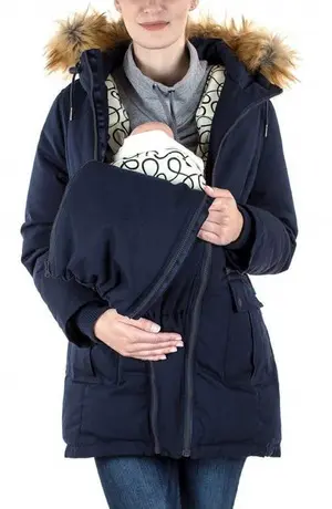 MODERN ETERNITY Convertible Down 3-in-1 Maternity Parka - Navy