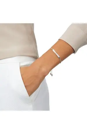 Monica Vinader Baja Skinny Pavé Diamond Bracelet In Sterling