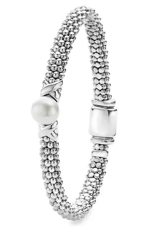 Lagos Luna Pearl Caviar Bracelet - Silver/pearl