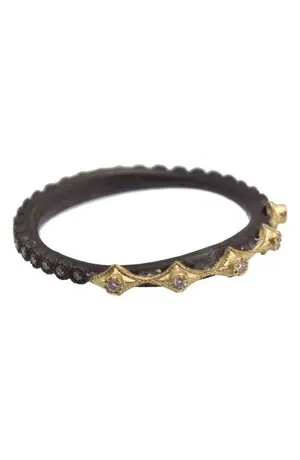 Armenta Blackened Sterling And 18k Yellow Diamond Ring - Gold