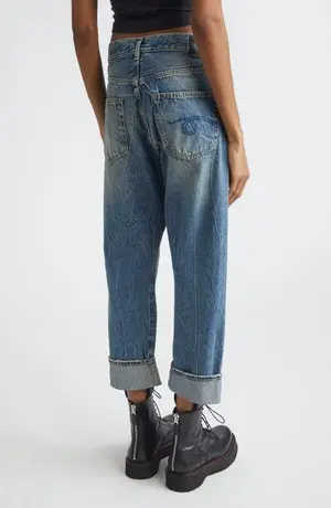 R13 Crossover Straight Leg Jeans - Kelly