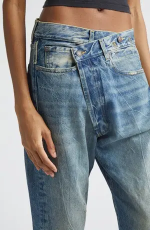 R13 Crossover Straight Leg Jeans - Kelly