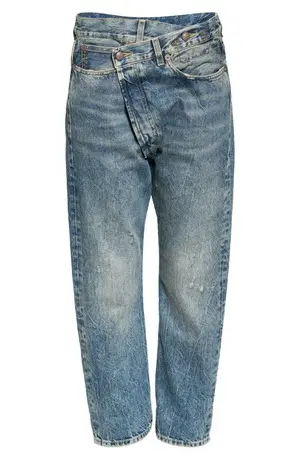 R13 Crossover Straight Leg Jeans - Kelly